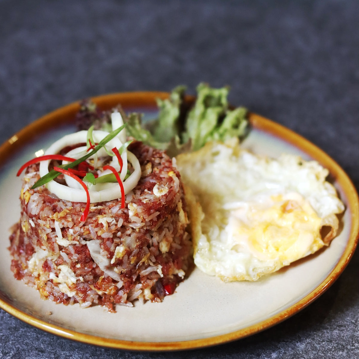 Corned Beef Fried Rice with egg (MB) – Quentin's Eurasian Restaurant